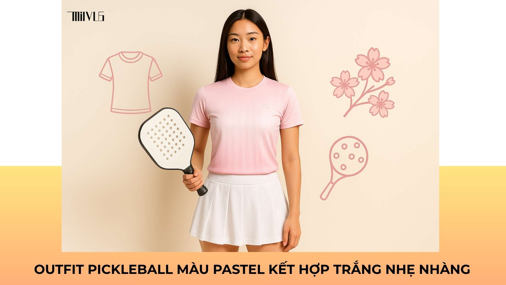 99+ Outfit pickleball màu pastel kết hợp trắng nhẹ nhàng